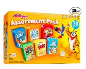 Amazon: Kellogg's Mini Cereal 30-Count Pack - Only $6.62 | FreebieShark.com