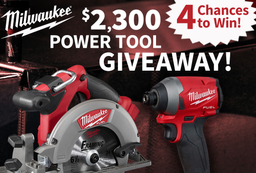 Milwaukee Power Tool Sweepstakes (4 Winners!) | FreebieShark.com