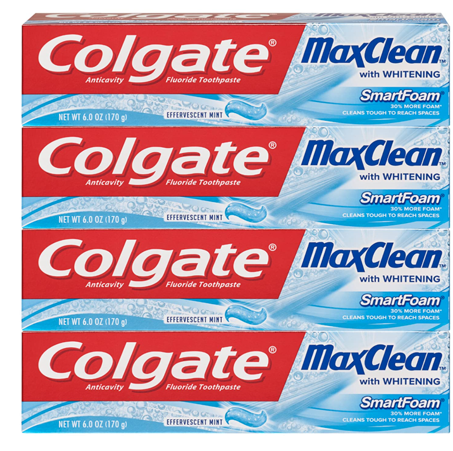 Amazon: Colgate MaxClean Toothpaste 4-Pack - Only $8.57 | FreebieShark.com