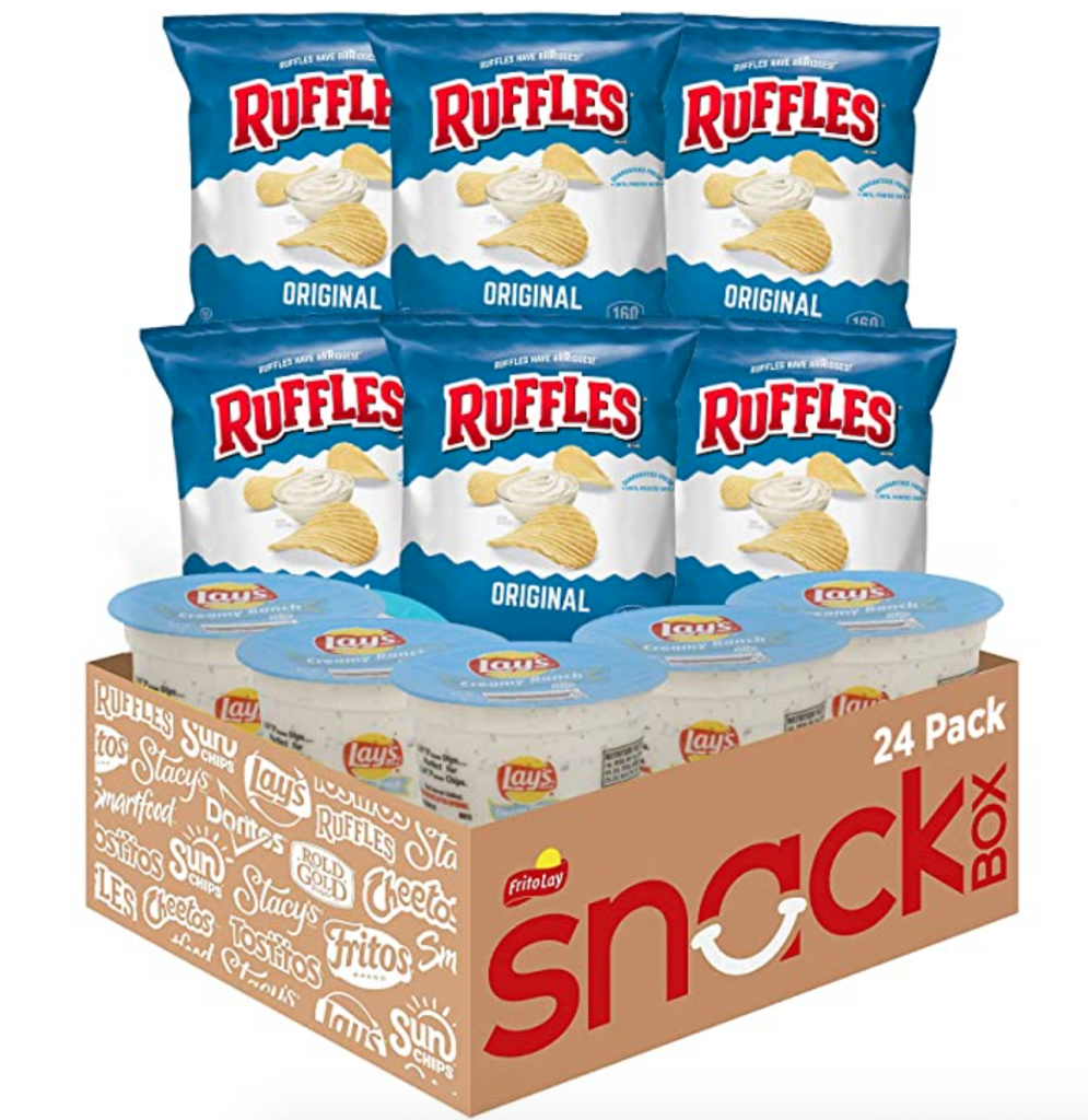 Amazon: Ruffles Original & Lays Creamy Ranch Dip Cups Variety 24-Pack ...