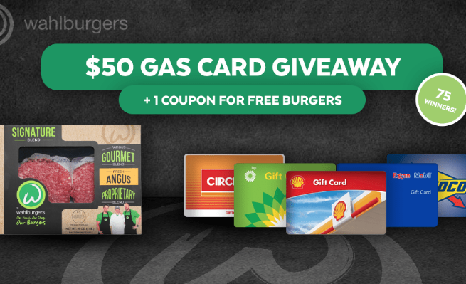 Wahlburgers at Home Gas Card Sweepstakes (100 Winners!) | FreebieShark.com