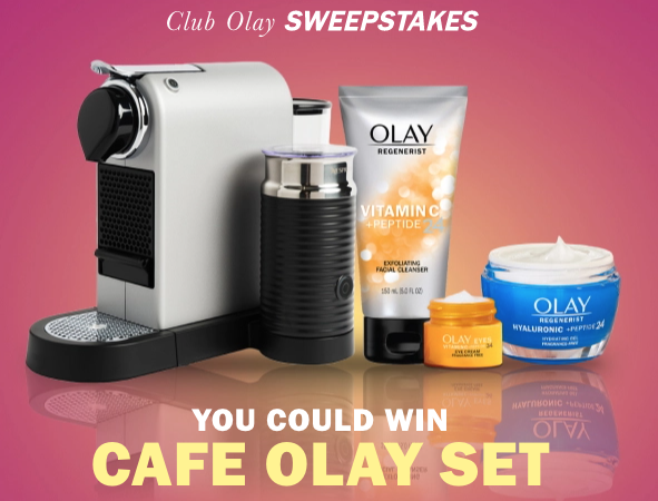 Olay "Cafe Olay" Prize Pack Sweepstakes (4 Winners!) | FreebieShark.com