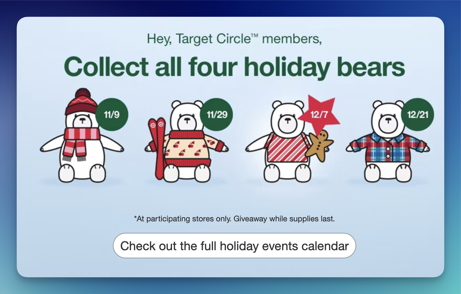 FREE Holiday Bears at Target – Target Circle Members | FreebieShark.com