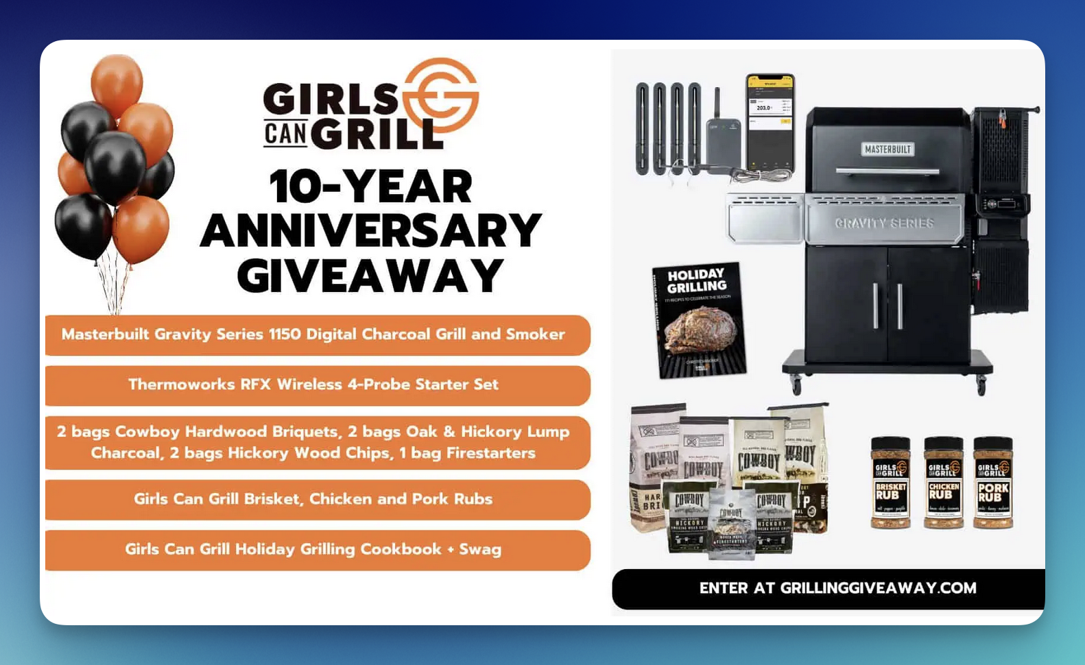 Girls Can Grill 10-Year Anniversary Sweepstakes | FreebieShark.com