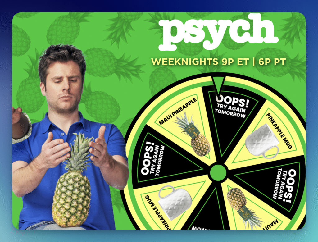GET TV “Psych” Instant Win Game (126 Winners) | FreebieShark.com